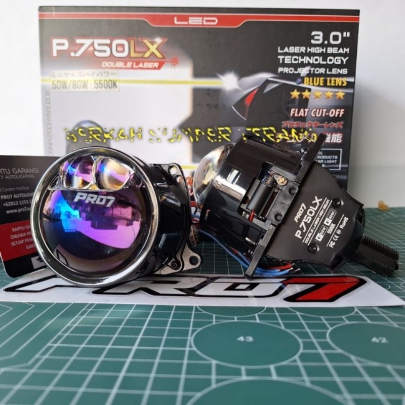 Jual pro7 p.750lx biled projector lens 3 inch double laser 80 watt hi ...