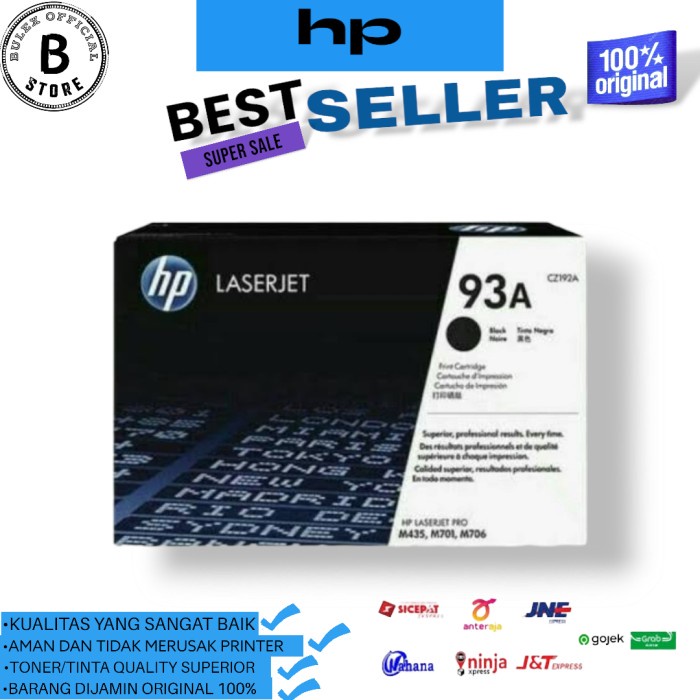 Jual Toner HP 93A BLACK LaserJet HP ORIGINAL (CZ192A) | Shopee Indonesia