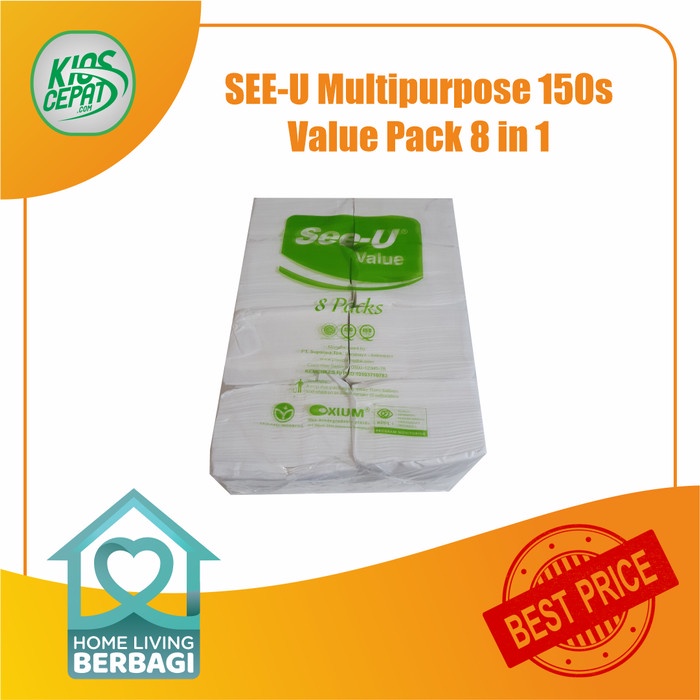 Jual Tissue SEE-U Multipurpose 150s Value Pack 8 in 1 | Shopee Indonesia