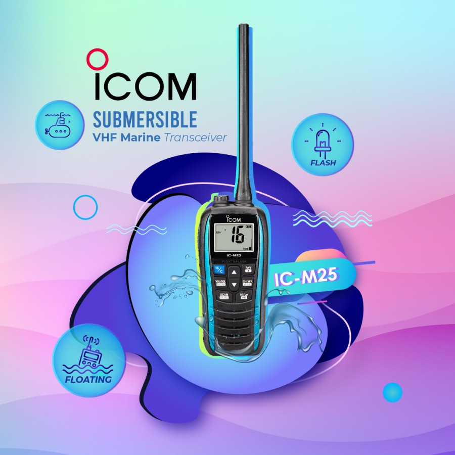 Jual Icom IC-M25 HT Marine VHF Ori Baru Garansi 1 Thn ICM25 M25 Water ...