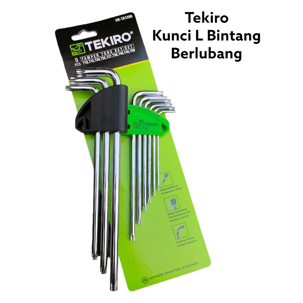 Jual Kunci L Bintang Panjang Lubang TEKIRO 9 PCS Tamper TORX KEY TEKIRO 9PC | Shopee Indonesia