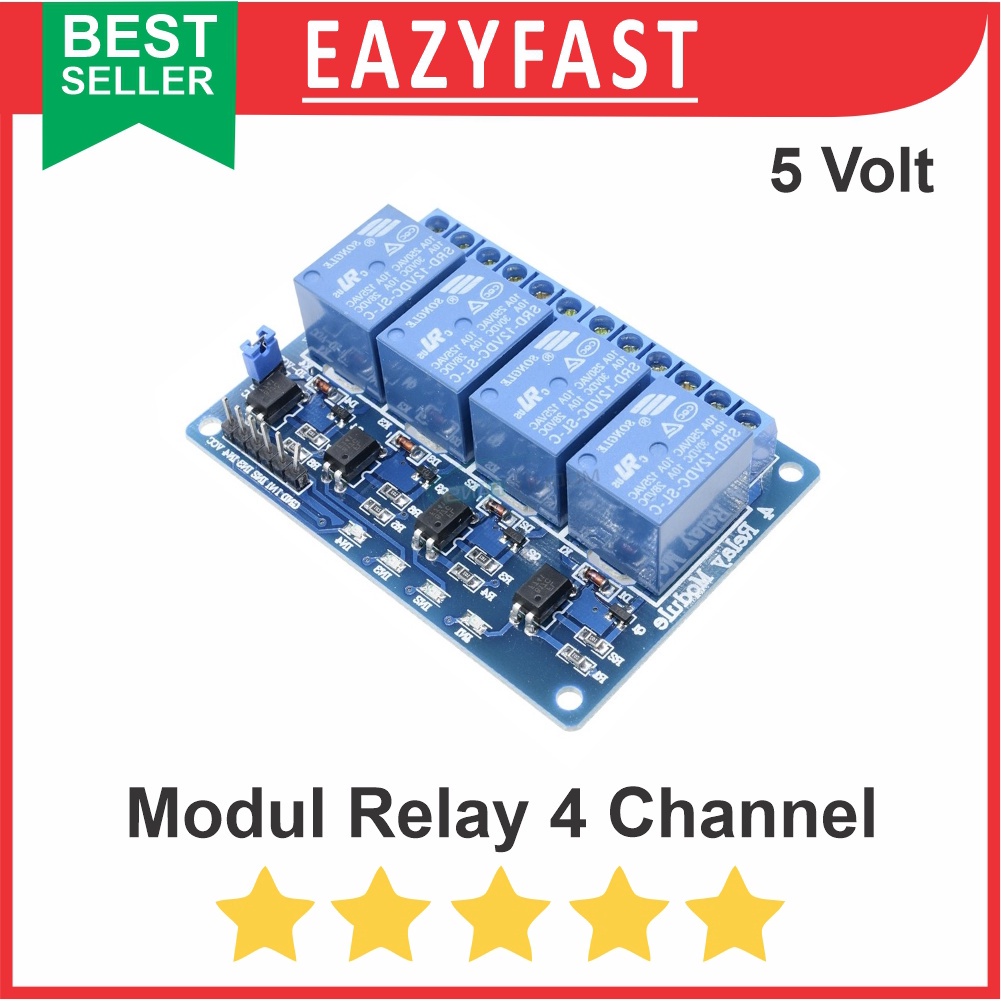 Jual Relay Modul 4 Channel Arduino SPDT 5 Pin Optocoupler | Shopee ...