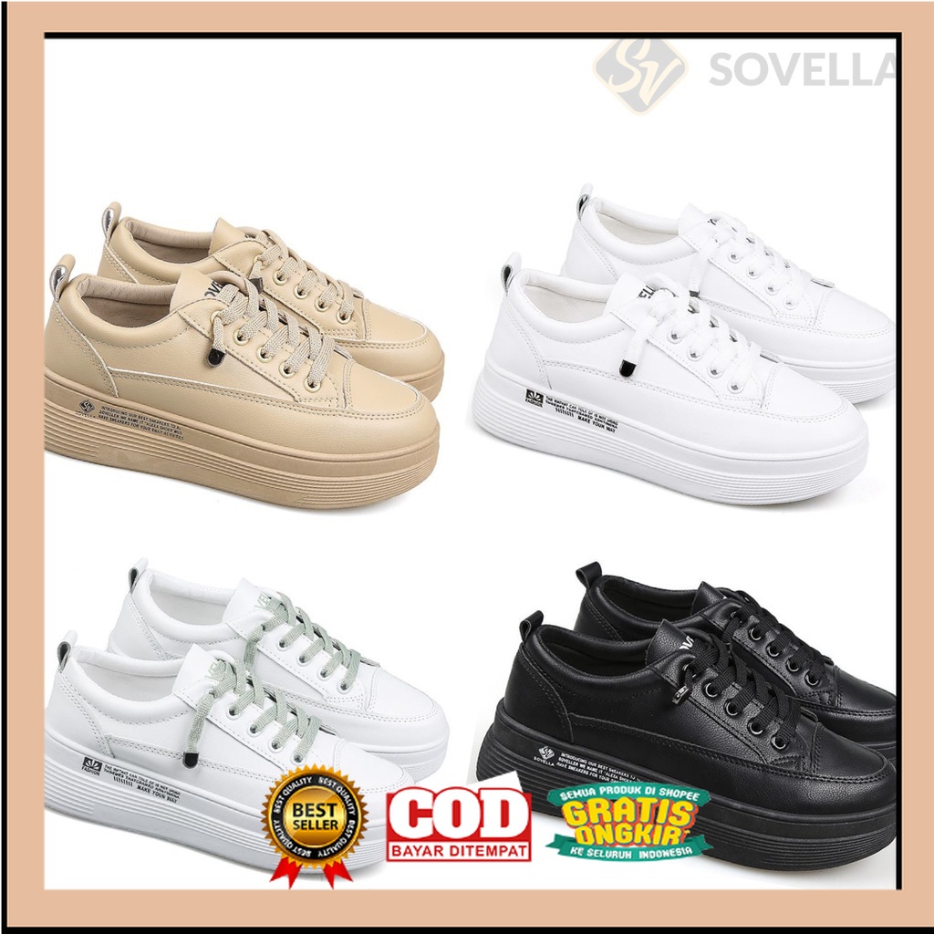 Jual SOVELLA Alexa Sepatu Sneakers Olahraga Sport Kets Putih Hitam Wanita SP1901// SEPATU ...