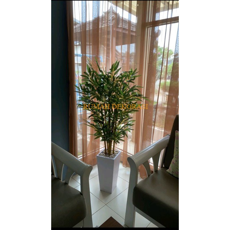 Jual pohon bambu artificial 120cm- bambu plastik- pohon bambu hijau ...