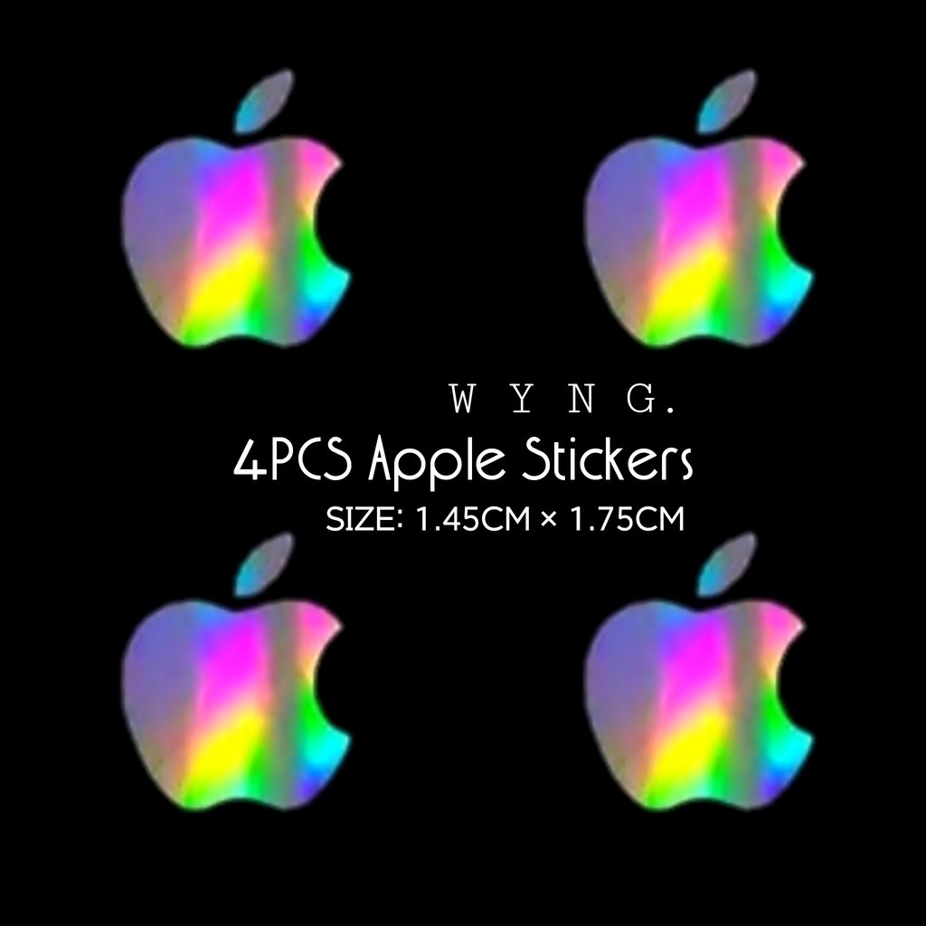 Jual Promo logo iPhone Sticker Cutting Hologram Stiker Apple Rainbow ...