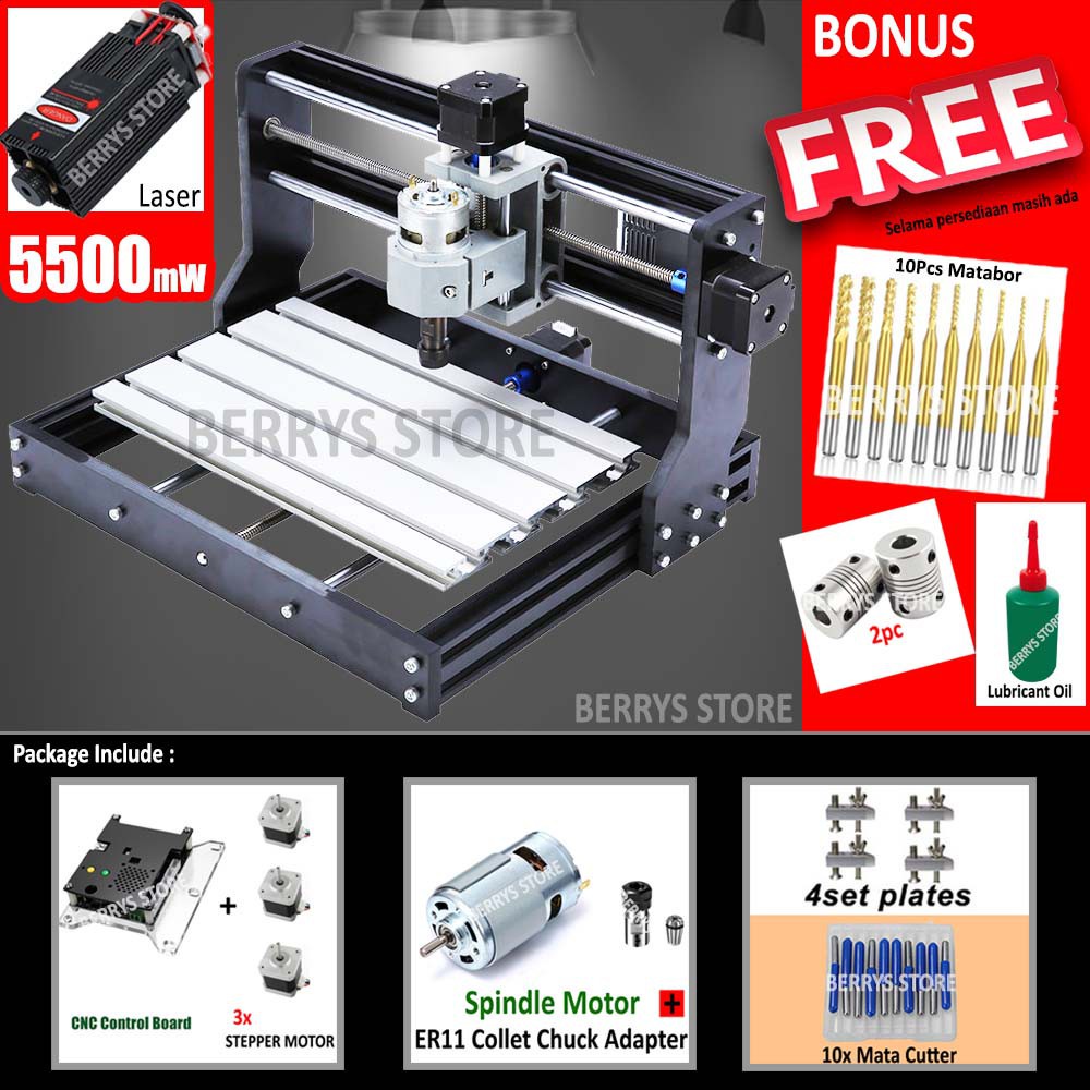 Jual [2 in 1] MESIN CNC LASER 5500MW + ROUTER CUTTING GRAFIR KAYU AKRILIK 3018 | Shopee Indonesia