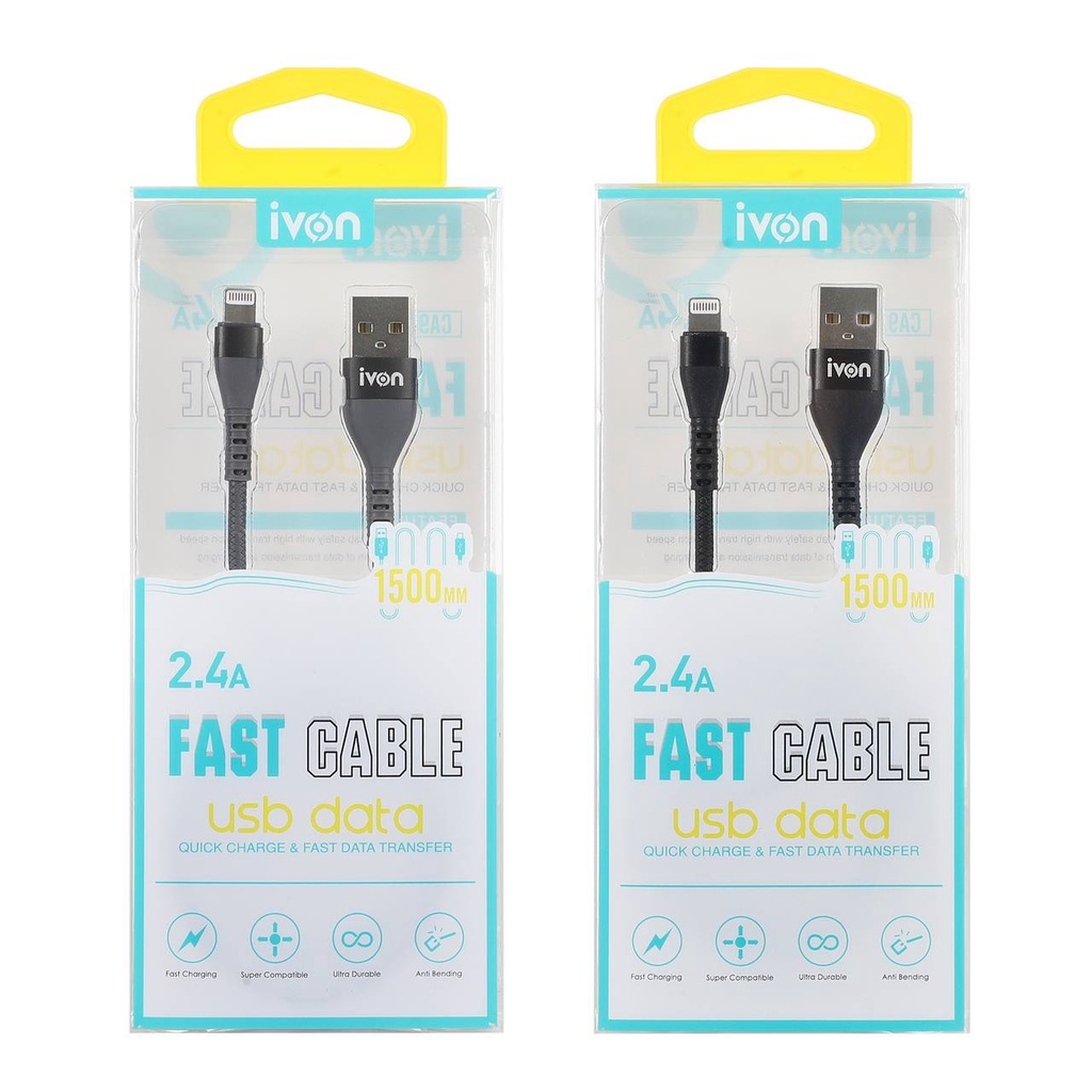 Jual iVON 2.4А FAST CABLE USB DATA QUICK CHARGE & FAST DATA TRANSFER ...