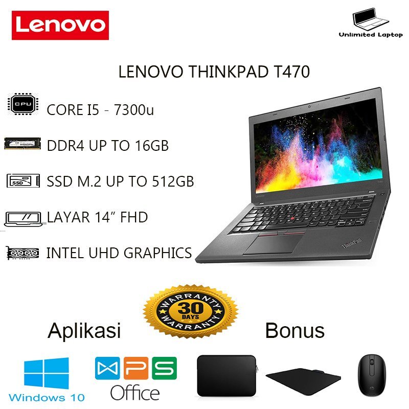 Jual Laptop Lenovo Thinkpad T470 T470s Core I5 I7 Gen 7 Murah Mulus Dan