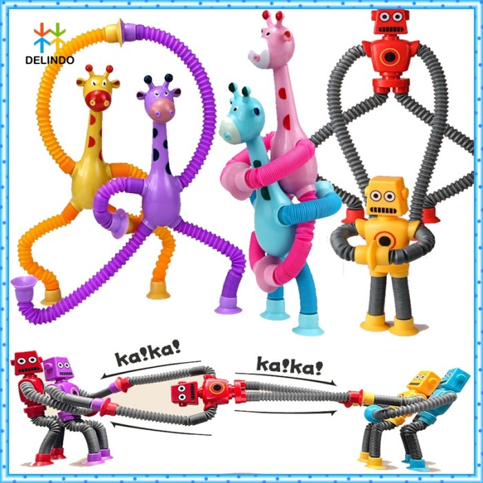 Jual Mainan Teleskopik Tabung Robot Jerapah Suction Cup Telescopic ...
