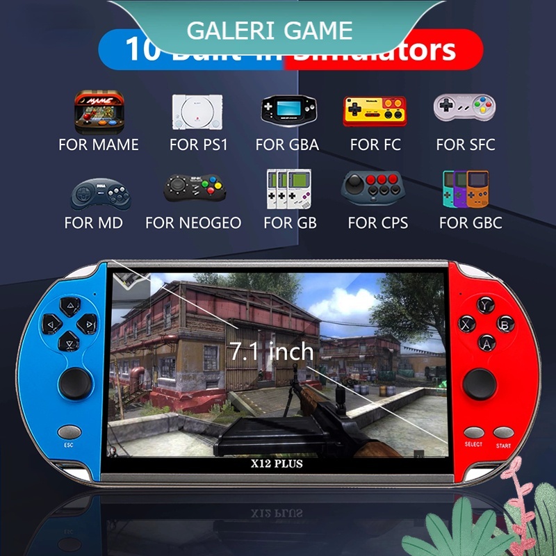 Jual X12 Plus 7 " Game Retro Built-In 10000 + Game Layar 16G Dengan ...