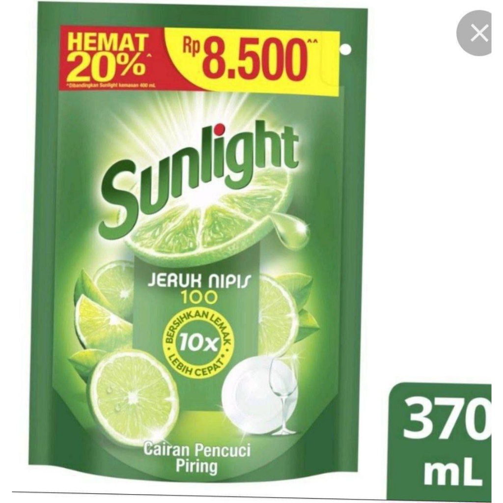 Jual SUNLIGHT Jeruk Nipis Sabun Cuci Piring Kemasan Refill 370 mL | Shopee Indonesia