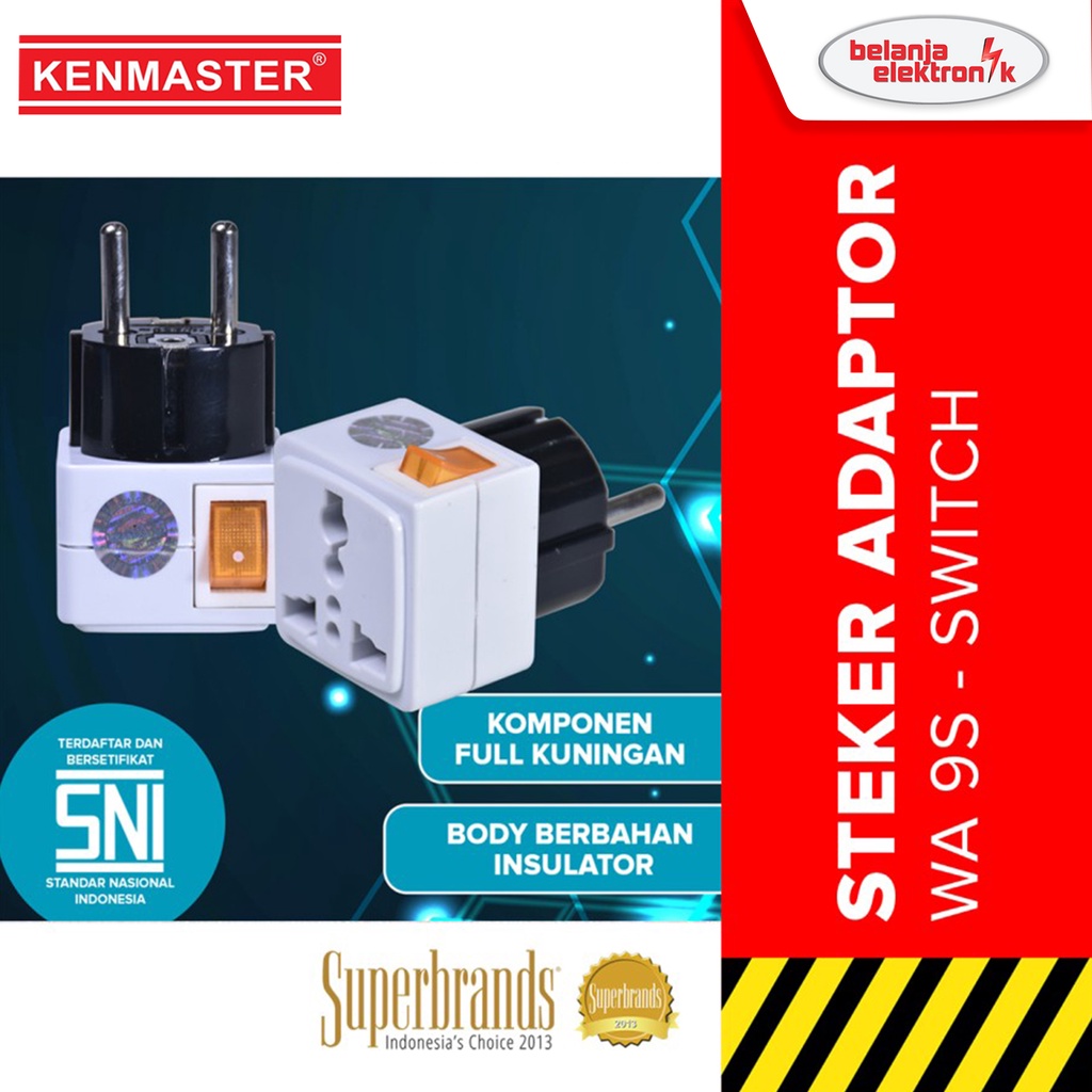 Jual KENMASTER Steker Sambungan Colokan Listrik Kaki 2 / Kaki 3 - WA9S ...