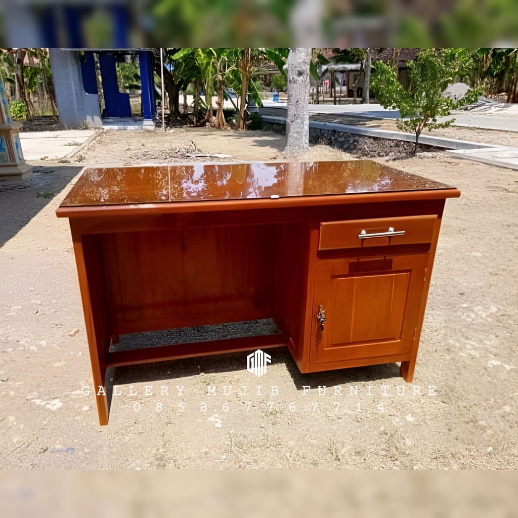 Jual meja kantor 1/2 biro kayu jati meja kerja meja belajar minimalis ...