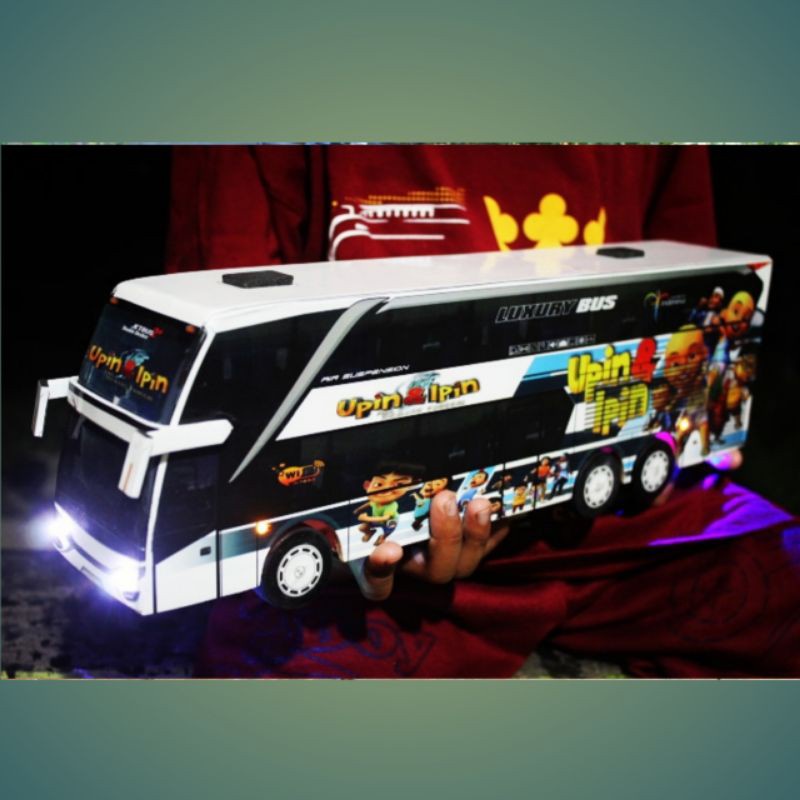 Jual Mobil Mainan Bus Telolet Basuri Miniatur Bus Miniatur Bis Upin ...