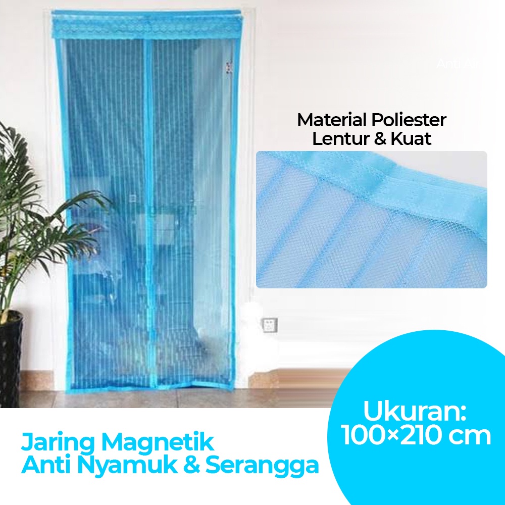 Jual Tirai Jaring Magnetik Anti Nyamuk Serangga Mesh Net Blue ...