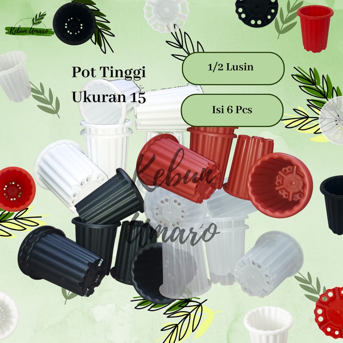 Jual GROSIR 1/2 Lusin Pot Tinggi Mirip Yogap Ukuran 15 / Pot Swiss ...