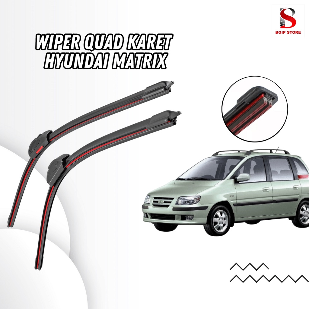 Jual 1 SET (2 PCS) Wiper Quad Blade Hyundai Matrix / Wiper 4 Lapis ...