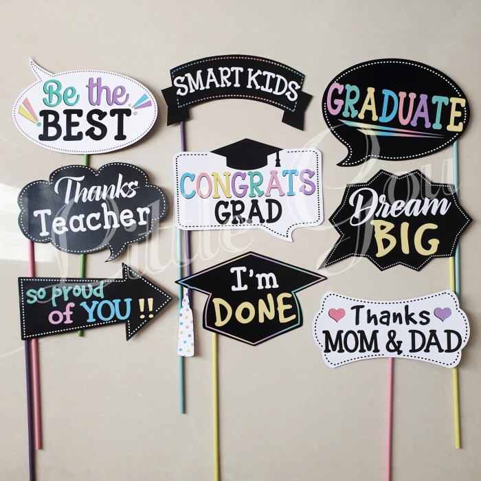 Jual Graduation Photobooth Props 9pcs / Photo Booth Prop Wisuda ...