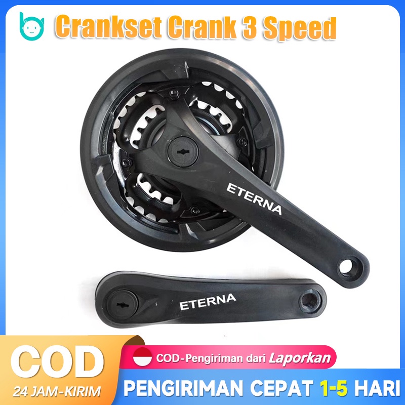 Jual 【Free Shipping】Crank 3 Speed Gir Sepeda MTB Gunung 28-48T Eterna ...