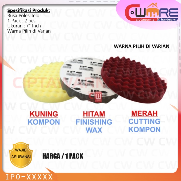 Jual Busa Poles Mobil Telur Waveform IPO Merah Kuning Hitam 7" Inch 1 ...