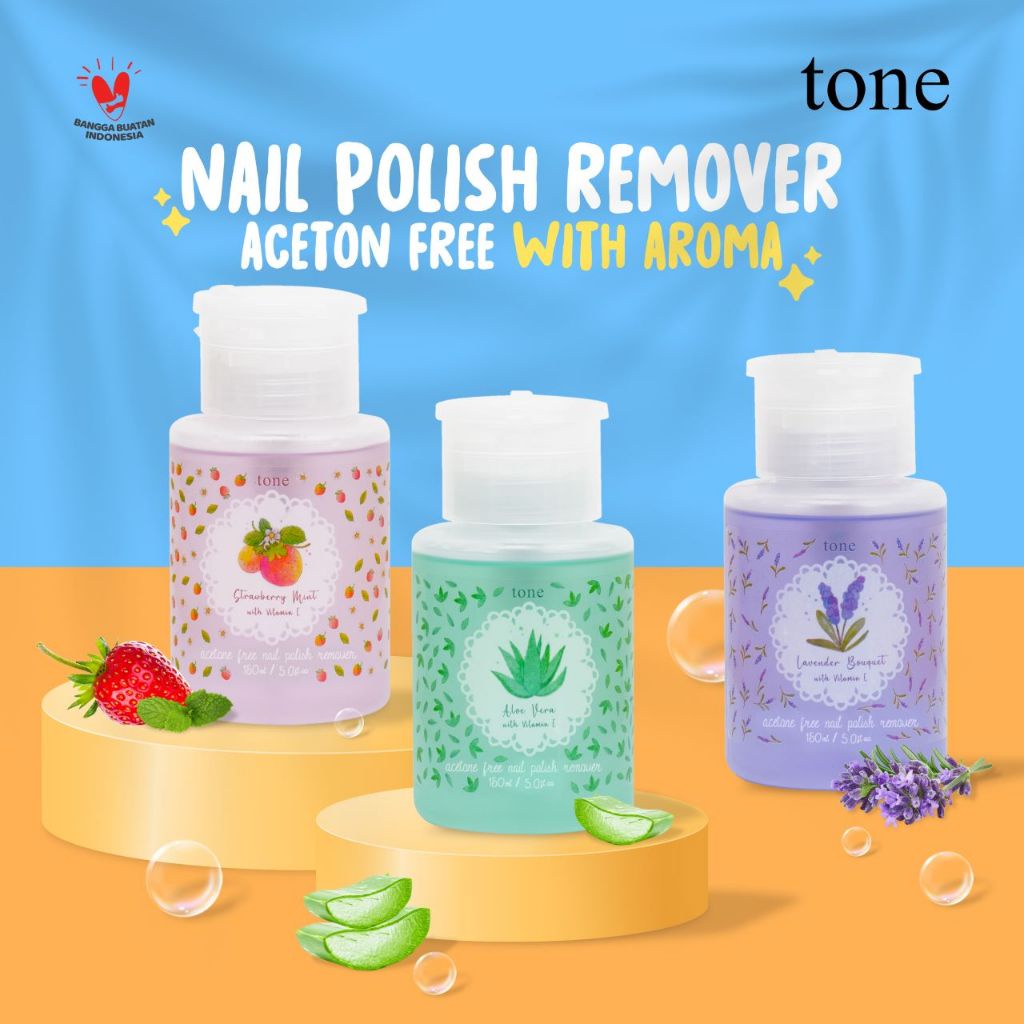 Jual Nail Polish Remover Pump Acetone Free with Aroma 2 in 1 150 ml ...