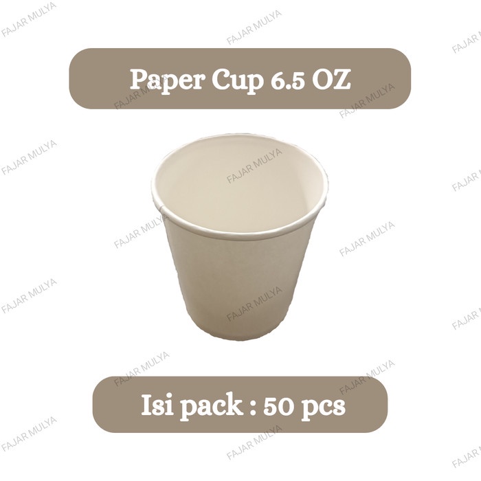 Jual Fajar Mulya - Paper Cup 6.5 Oz Putih Polos / @50 pcs | Shopee Indonesia