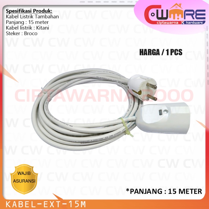 Jual Kabel Listrik Extension Colokan Stop Kontak Steker Ekstensi 15 ...