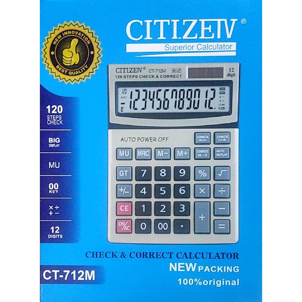 Jual Kalkulator CITIZEIV CT-712M Desktop Check & Correct Calculator 712 ...