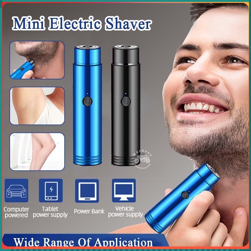 Jual Alat cukur elektrik portable mini shaver isi ulang USB shaver travel untuk pria dan wanita ...