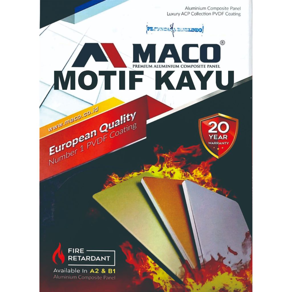 Jual ACP MACO 4mm motif kayu Aluminium Composite Panel / Dinding ...