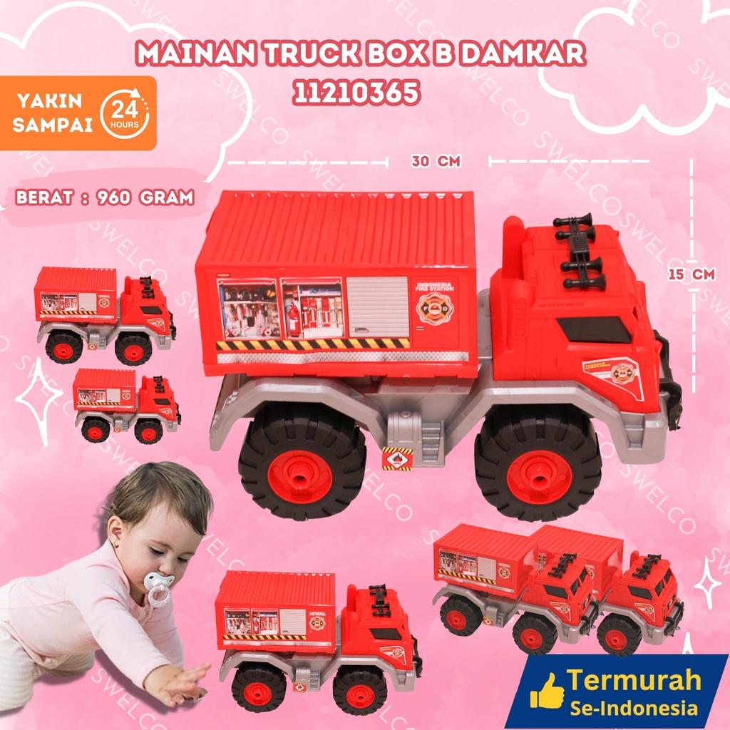 Jual AK 55 MAINAN MOBIL TRUCK BOX BESAR DAMKAR / MAINAN MOBIL BOX ...