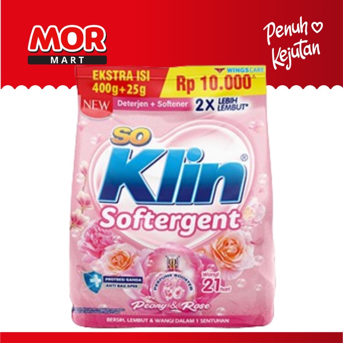 Jual SOKLIN Softergent Powder Detergent Soft Peony & Rose 425g | Shopee ...