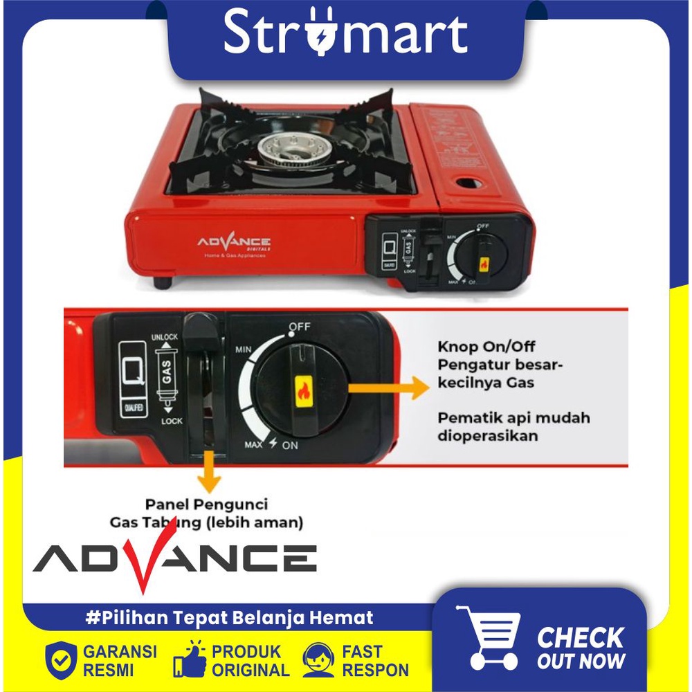 Jual KOMPOR PORTABLE ADVANCE KGP-102 KOMPOR 2 FUNGSI GAS TABUNG ...