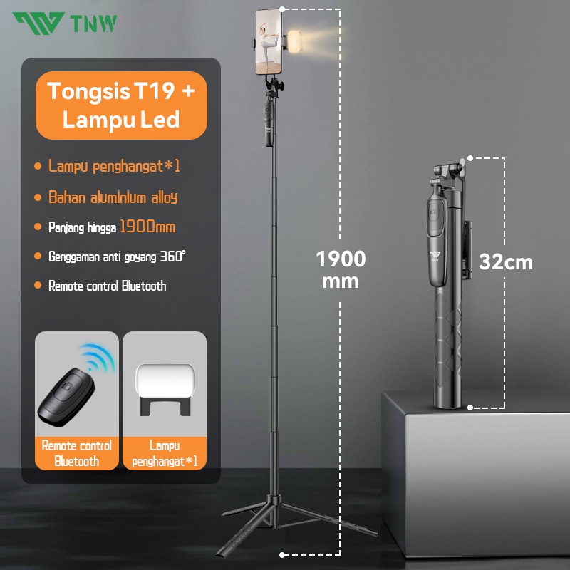 Jual TNW T19 Tongsis Tripod Bluetooth Tongsis Tripod 190cm Tongsis hp ...