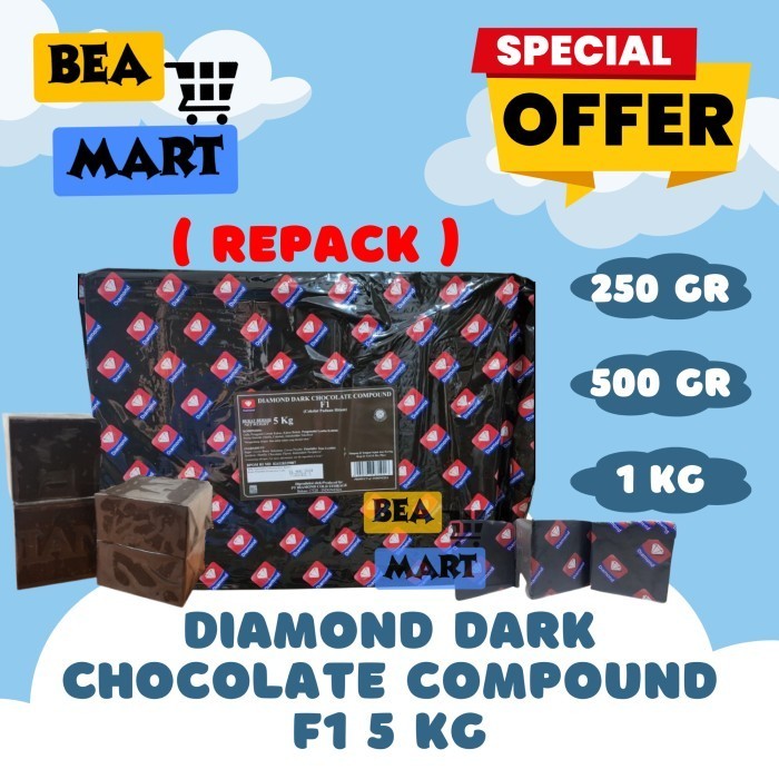 Jual Diamond Dark Chocolate Compound 250 500 1 kg | Repack 250gr 500gr ...
