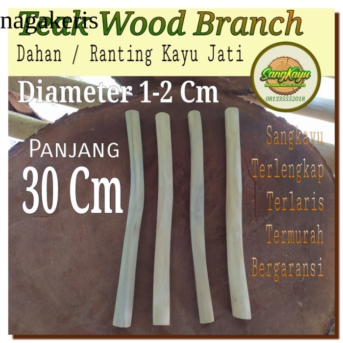 Jual Teak wood branch 30 cm macrame dahan ranting kayu jati bahan ...