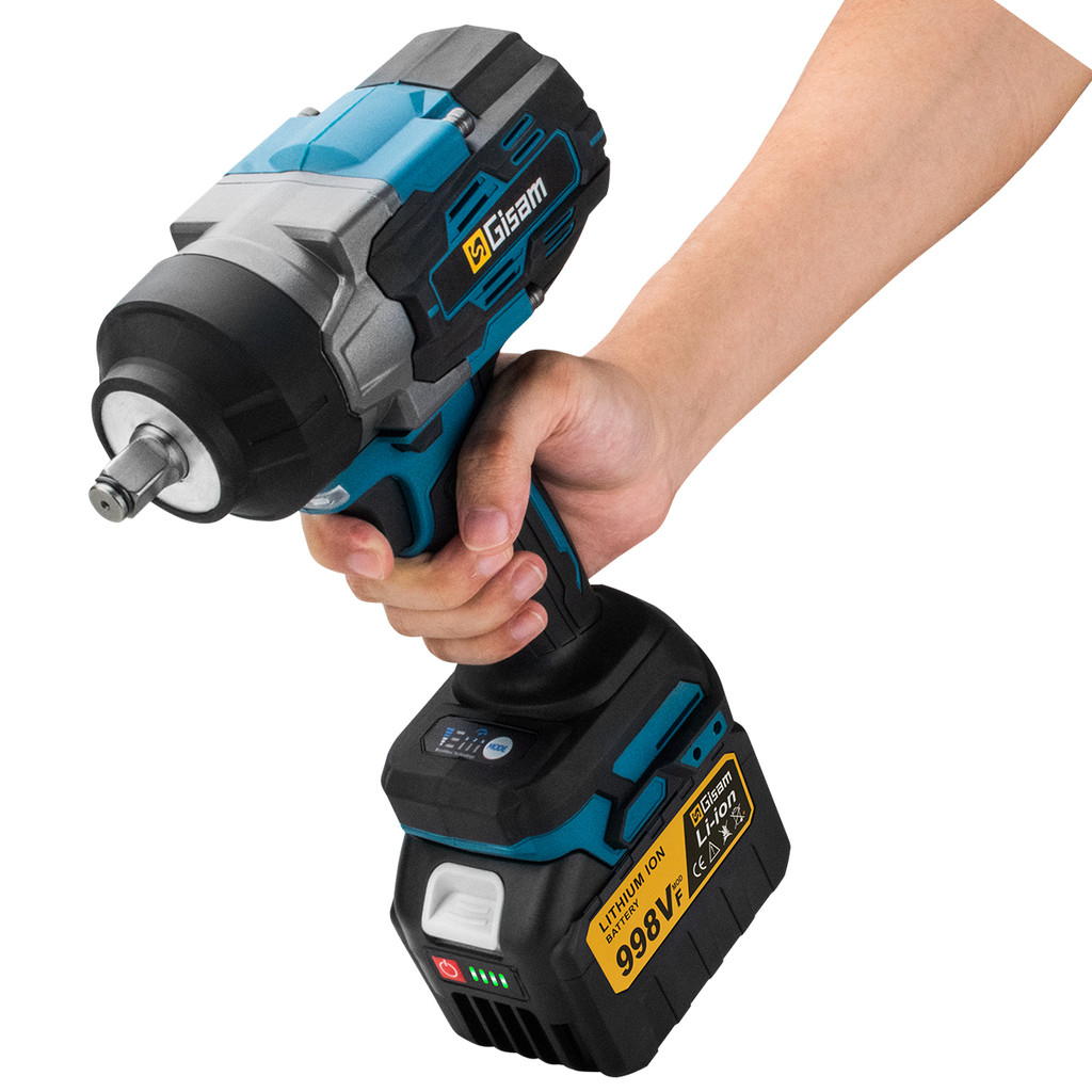 Jual Gisam 2800N.M Brushless Electric Impact Wrench 1/2 Inch Cordless ...