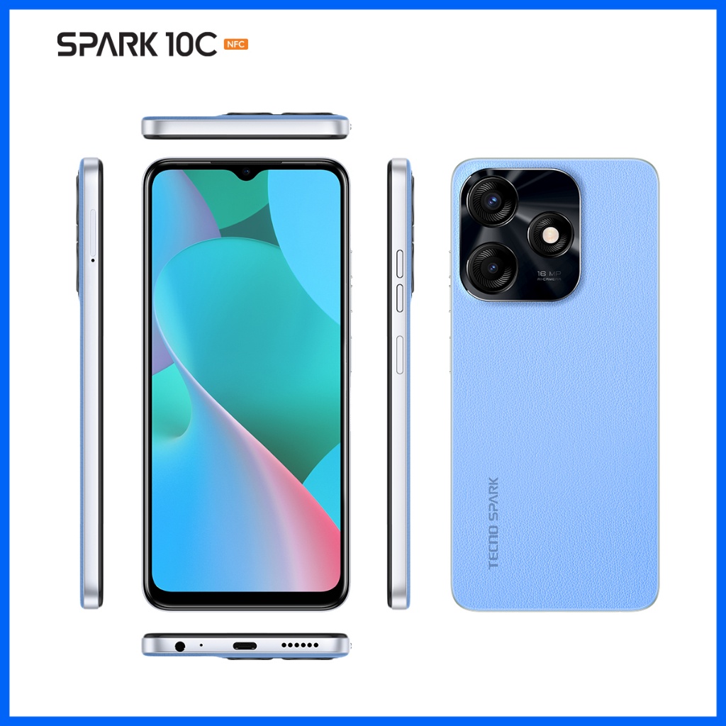 Jual TECNO SPARK 10C – 4+4GB*+64GB, NFC, 16MP+AI Main Rear with Dual LED Flash+8MP Front Camera ...