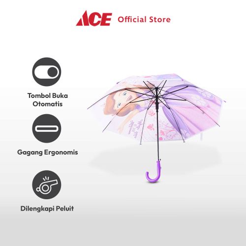 Jual Ace Disney 85 cm Sophie Payung Auto Open Umbrella Stick Payung ...