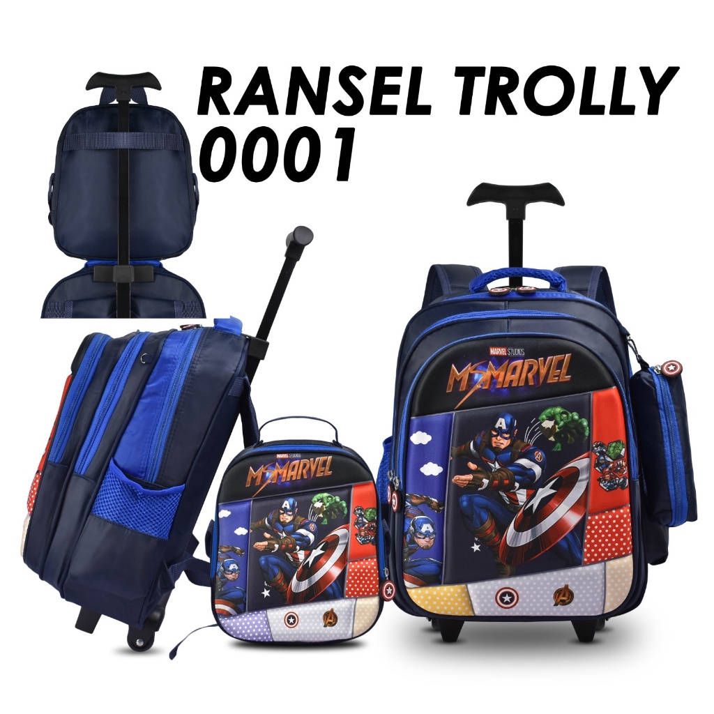 Jual (MeilaShop) Tas Roda Anak Cartoon 0001 Tas Trolly Anak Sekolah Set ...