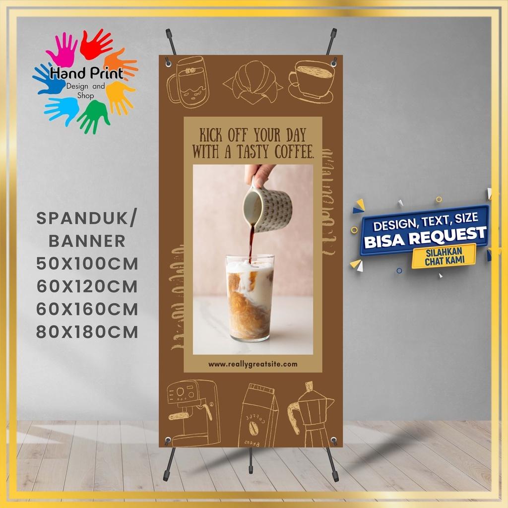Jual SPANDUK / BANNER Kopi time Coffeeshop Krem Coklat 60x160 CM Cocok ...