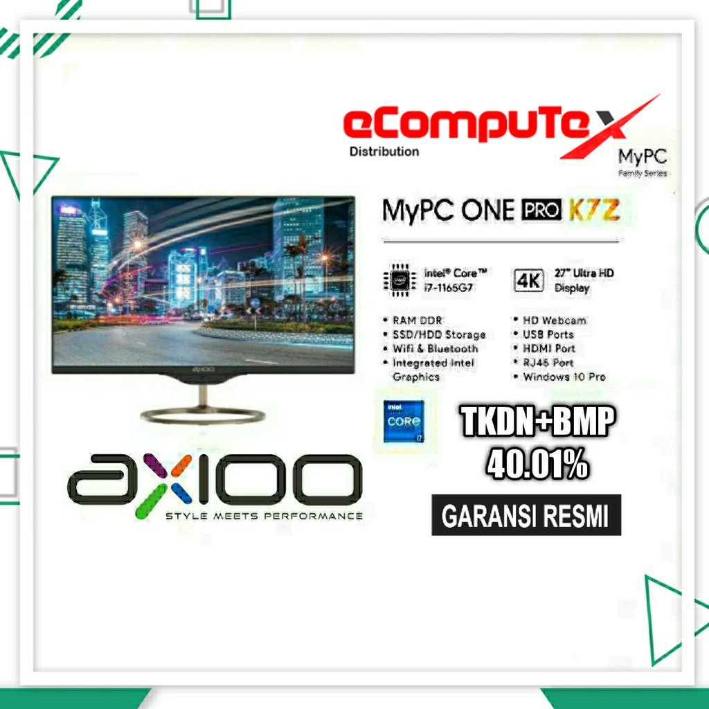 Jual PC AIO AXIOO MYPC ONE PRO K7Z OHB (16N9) i7-1165G7 16GB 1TB 27" 4K ...