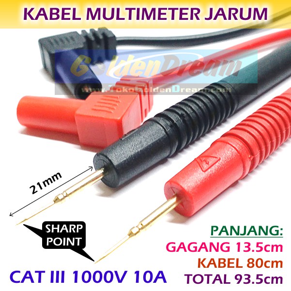 Jual Kabel Multimeter JARUM Test Lead Probes Avometer Multitester ...