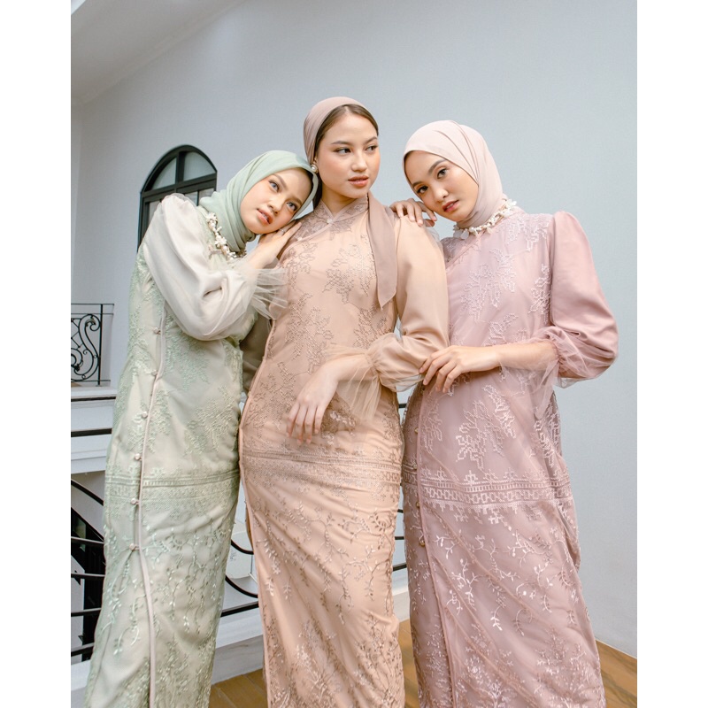 Jual ABINAYA - Mayleen Dress | Dress Kondangan Pesta Vintge Brokat ...