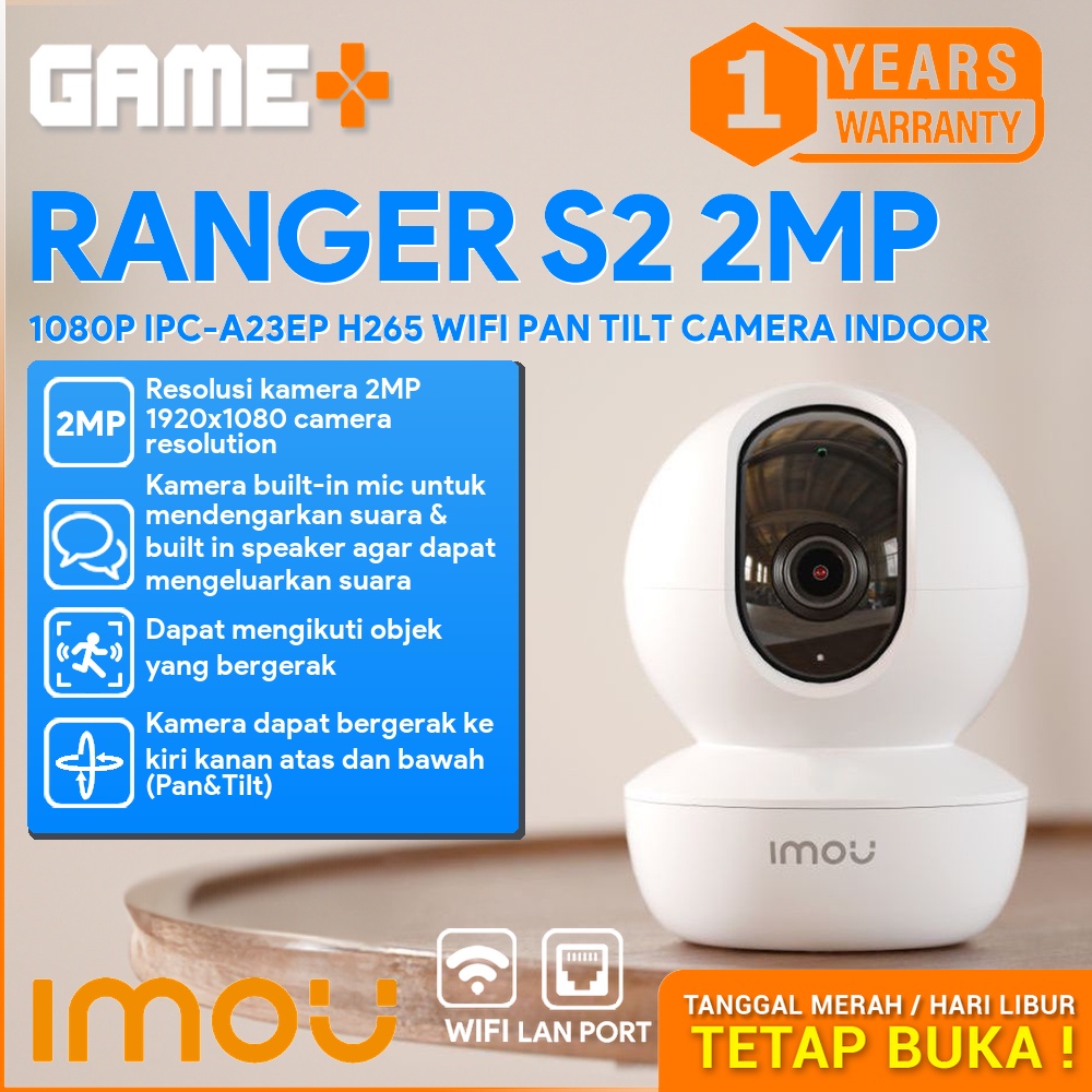 Jual IMOU RANGER S2 2MP 1080P IPC-A23EP H265 WIFI PAN TILT CAMERA ...