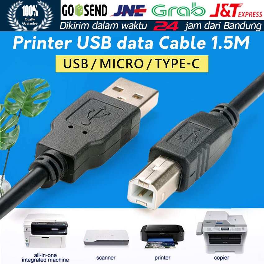 Jual Kabel TYPE C/USB/Micro 2.0 Printer Panjang 1.5M Dari Komputer Ke ...