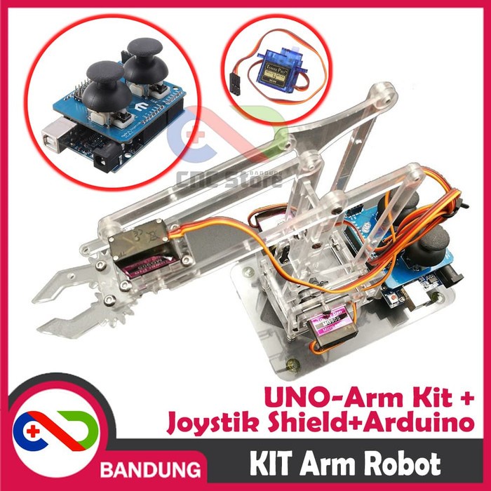 Jual ROBOT ARM KIT PARTS UNOARM SHIELD FOR ARDUINO UNO JOYSTIK | Shopee Indonesia