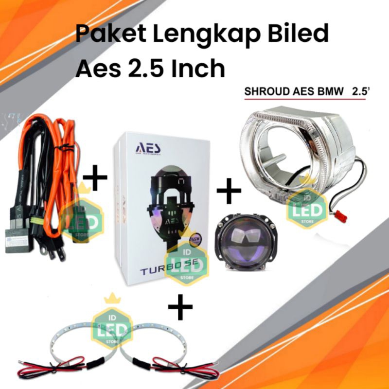 Jual Paket Komplit Biled Aes Turbo 2.5 inch 55 Watt Motor Mobil ...
