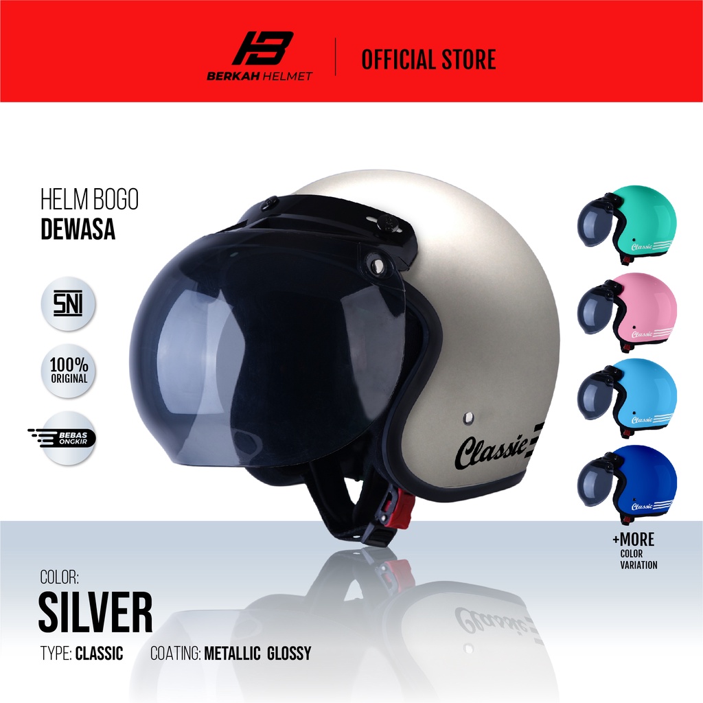 Jual HELM BOGO DEWASA PRIA WANITA HIJAB RETRO CLASSIC HALF FACE VESPA ...