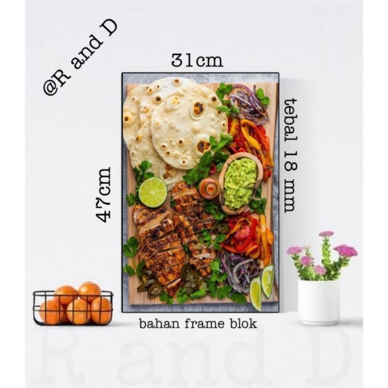 Jual Dekorasi dapur gambar masakan ukuran 47x31, hiasan dinding ...